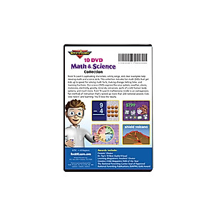 10 DVD Math & Science Collection by Rock 'N Learn (Addition & Subtraction, Tell Time, Money, Multiplication, Division, Fractions, Physical Science, Earth Science, Life Science and Human Body)