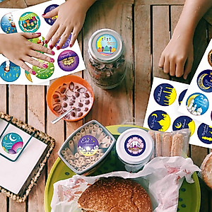 Lucleag 192 PCS Ramadan Stickers, Ramadan Kareem Envelopes Stickers, Eid Mubarak for Kids, Round Ramadan Mubarak Sticker for Eid Gifts Envelope Seals Candy Greeting Cards Party Favor