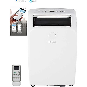 Hisense Smart SACC 8,000 BTU Dual Hose Portable Air Conditioner with Heat Pump, 4-modes (Cool, Heat, Fan, Dehumidifier) WiFi, Remote, Up to 550 sq. ft., AP55023HR1GD White - (Renewed)