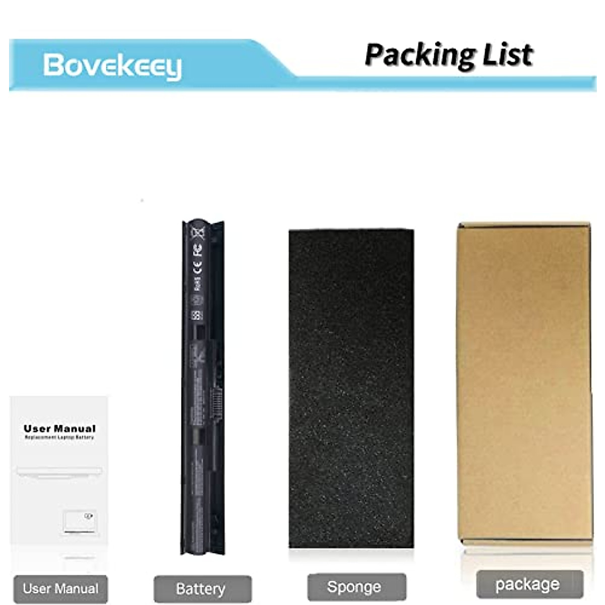 Bovekeey KI04 33W 14.8V Battery for HP Pavilion 14-ab 14T-ab 15-ab 15-an 17-g, 14-ab005tu14-ab005tx, 15-ab157nr 15-ab165us 15-ab223cl, Pavilion 17-g015dx 17-g024ng 17-g053us 17-g101dx 17-g110nr