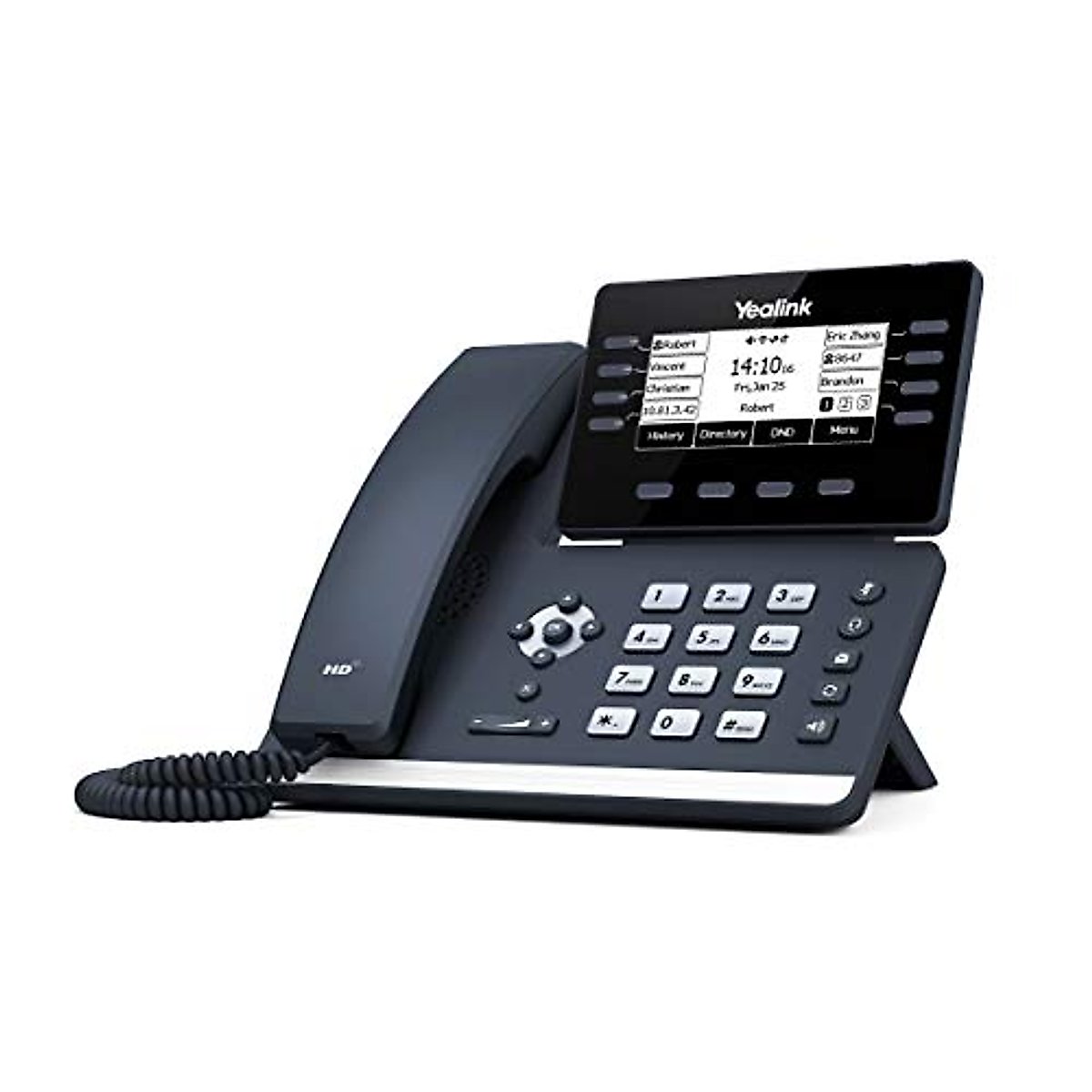 Yealink T53W IP Phone, 12 VoIP Accounts. 3.7-Inch Graphical Display. USB 2.0, 802.11ac Wi-Fi, Dual-Port Gigabit Ethernet, 802.3af PoE, Power Adapter Not Included (SIP-T53W)