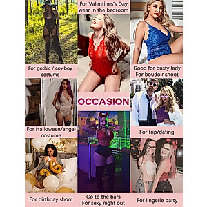Avidlove Lingerie For Women Sexy Lace Teddy Bodysuit One Piece Babydoll(Skin,XXL)