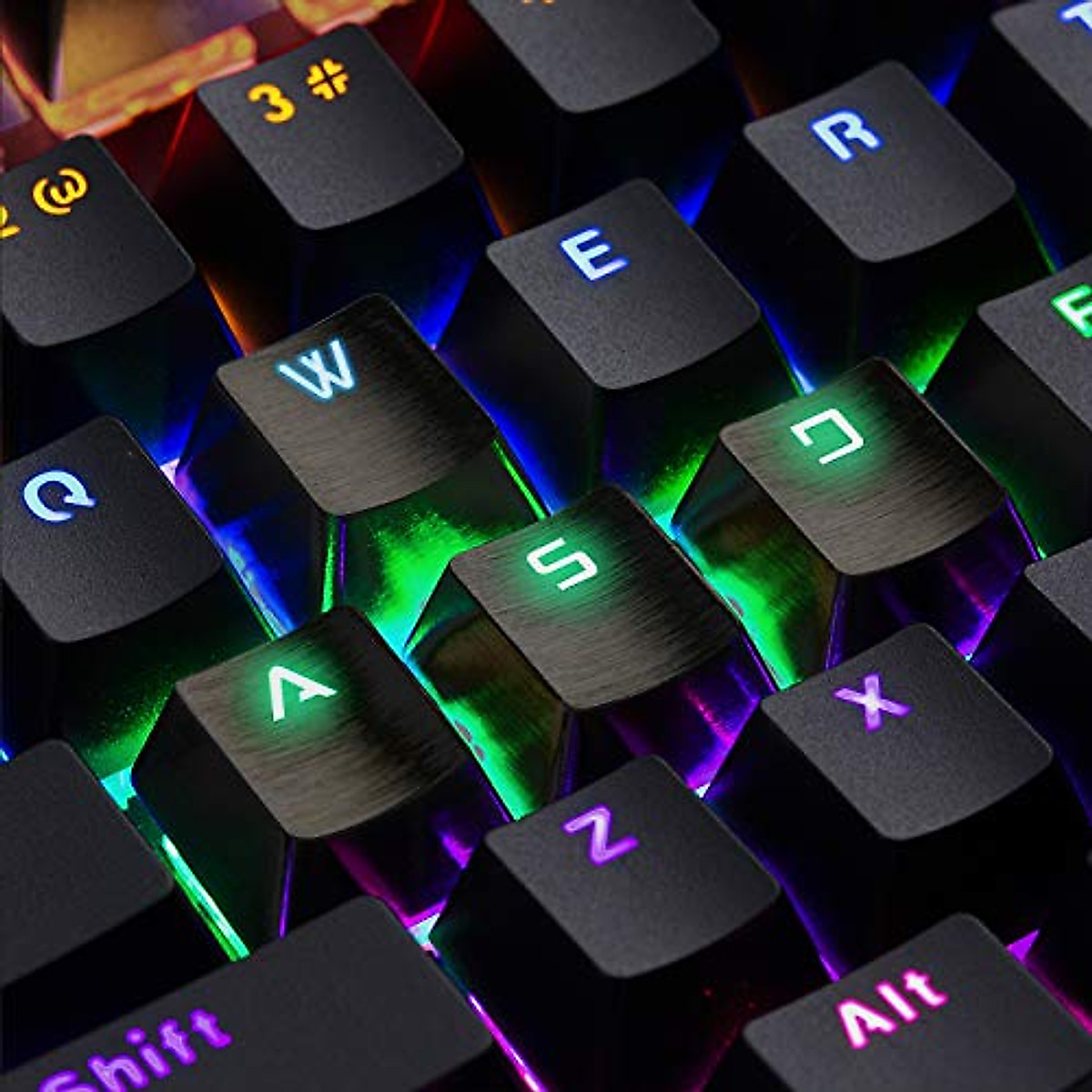 Hallsen Metal Keycaps Mechanical Gaming Keyboard WASD Keycaps for FPS & MOBA, Upgraded Stainless Steel Custom 60% Keycaps Kit with Key Puller for Mechanical Keyboard Cherry Mx Switches (Black)