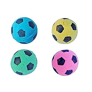 PETFAVORITES Foam Sponge Soccer Ball Cat Toy Interactive Cat Toys Independent Pet Kitten Cat Exrecise Toy Balls for Real Cats Kittens, Soft, Bouncy and Noise Free (12 Pack)