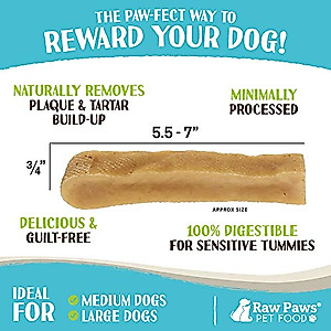 Raw Paws Himalayan Yak Chews for Large Dogs - Large Chews (3-Count) - Himalayan Cheese for Large Dogs - Yak Bones for Dogs - Yak Milk Bones for Dogs - Dog Cheese Chews Himalayan