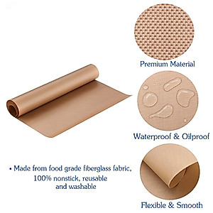 Half Sheet Pan Liners, 12x16 Inches, Reusable Baking Parchment Sheets, Nonstick Cookie Baking Mat, Teflon Baking Sheet for Half Sheet Baking Pan, Washable & Eco-friendly (10 Pieces)