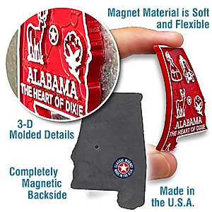 Alabama Small State Magnet by Classic Magnets, 1.5" x 2.3", Collectible Souvenirs Made in The USA
