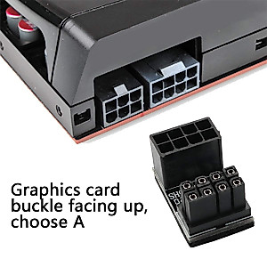 ZRM&E 8 Pin Graphics Card Power Supply 180 Degree Angled Adapter Steering Connector Up Angled for Desktops Graphics Card