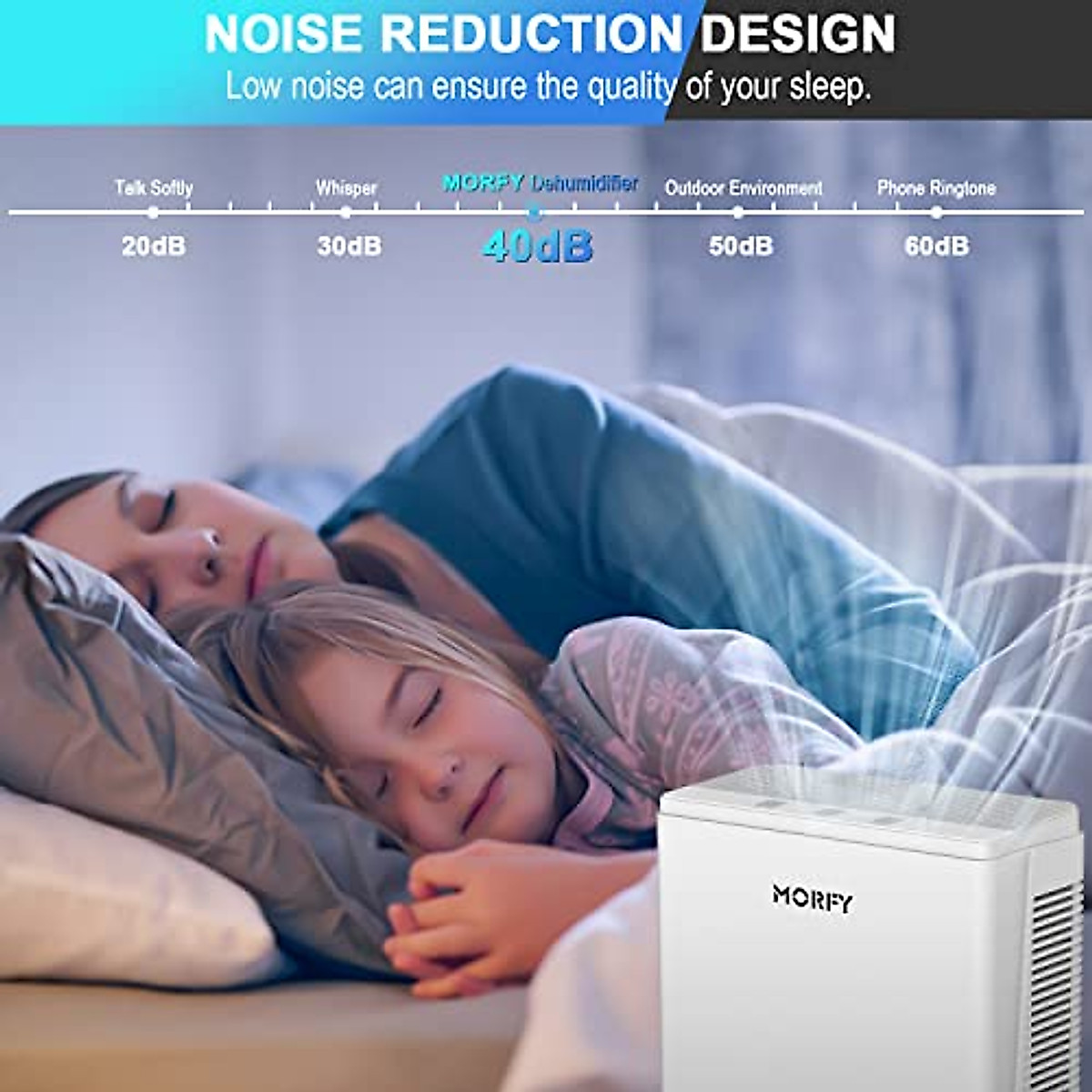 MORFY Dehumidifiers for Room Bedroom, Upgraded version 85 OZ Dehumidifiers, 6800 Cubic Feet(700sq ft) Small Dehumidifiers for Room with Drain Hose and Auto Shut Off, Portable Quiet Dehumidifier for Bedroom Bathroom RV Laundry Room or Closet（Matte white）