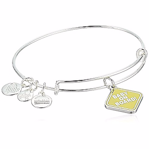Alex and Ani Womens Baby on Board EWB Bangle Bracelet, Shiny Silver, Expandable