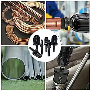 SeonFook 6pcs HVAC Tools Swaging Tool Drill Bit Set Flaring Tool Drill Bits Portable Air Conditioner Copper Pipe Tube Expander Repairing Set with 7/8'', 3/4'', 5/8'', 1/2'', 3/8'', 1/4'' Bits