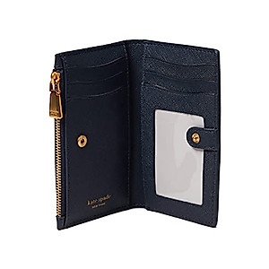 Kate Spade New York Morgan Flower Bed Embossed Saffiano Leather Small Slim Bifold Wallet Blazer Blue Multi One Size