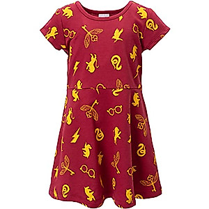 Harry Potter Big Girls Short Sleeve Dress Maroon 18-20