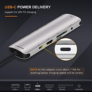 Cabletime 9 in 1 USB Hub (9 in 1(3*USB 3.0 Ports+Audio+HDMI+Type C+MicroSD/SD))