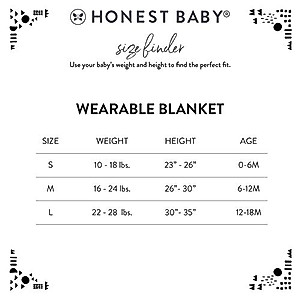 HonestBaby Organic Cotton Matelasse Wearable Blanket, Gray Heather, Medium