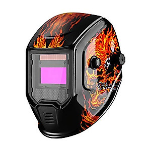 DEKOPRO Welding Helmet Solar Powered Auto Darkening Weld Hood Wide Shade 4/9-13 for TIG MIG ARC Welder Mask