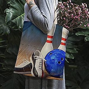 Bowling Shoe Print Reusable Canvas Tote Bag Grocery Bag For Party Shopping Laptop School Books