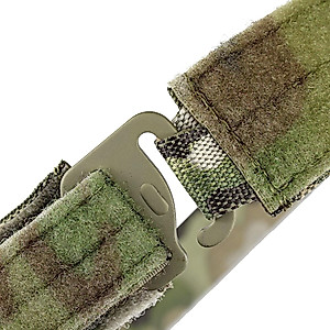 Tactical Inner Belt G Hook Underbelt Buckleless Loop Lining Battle Inner Duty Belt for Mens Waist EDC Gear (Multicam, Medium(31"-40"))