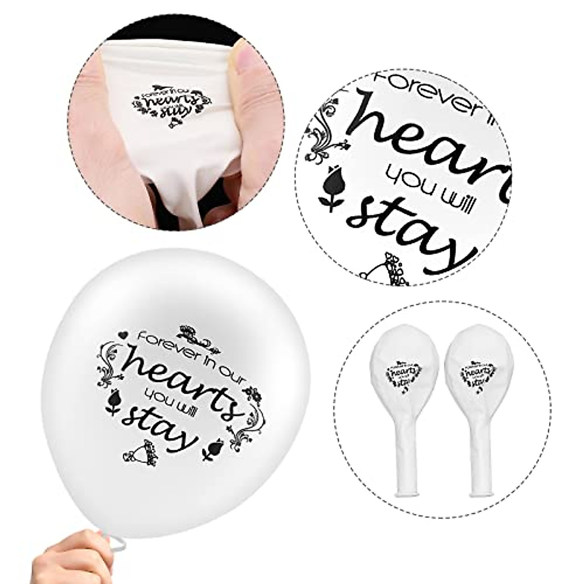 Prasacco 23 Pieces White Memorial Balloons Set, Funeral Balloons to Release In Sky with 3 Pcs Peace Dove Balloons Pigeon Balloons Funeral Remembrance Balloons for Condolence Funeral Anniversary