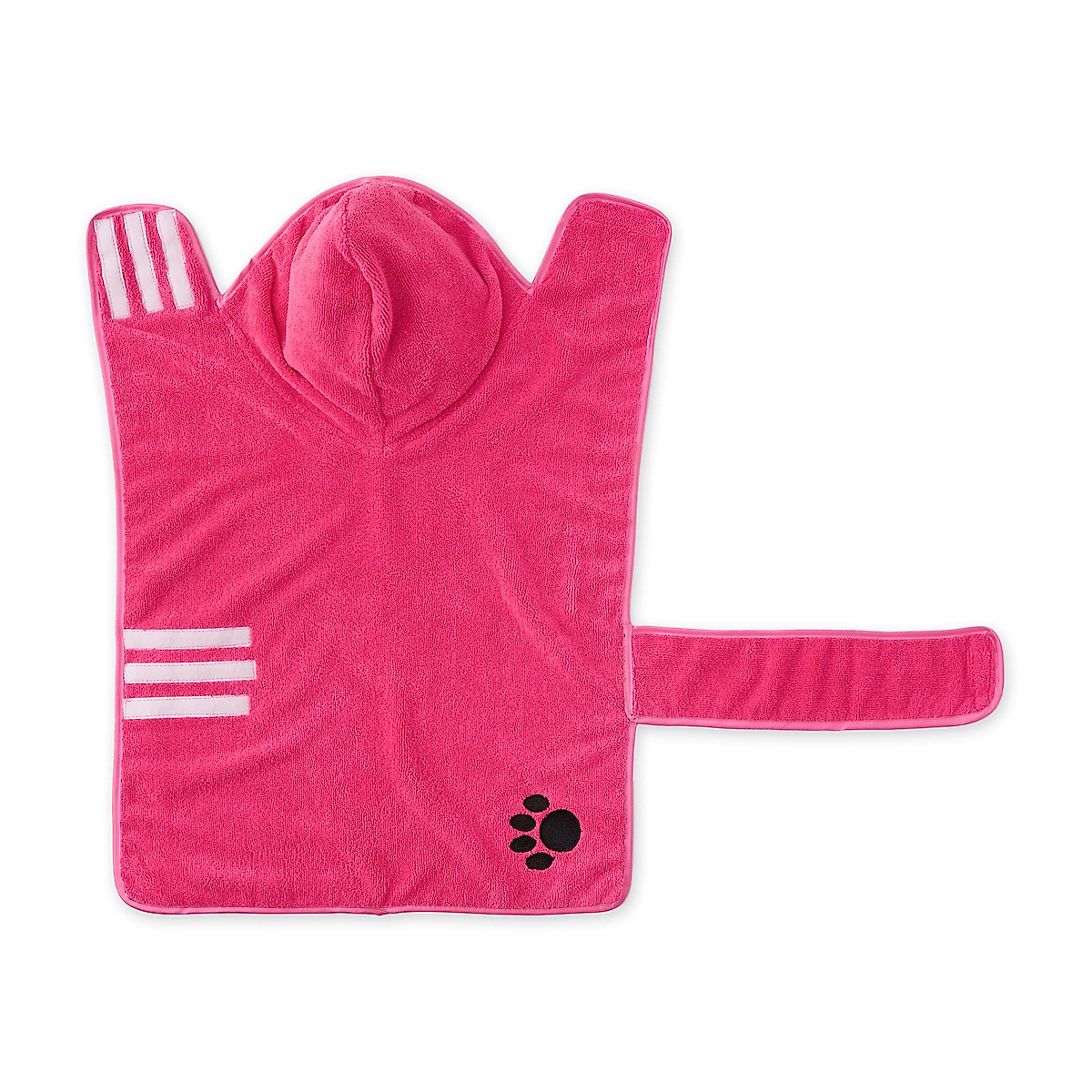 Bone Dry Pet Robe Collection, Embroidered Absorbent Microfiber Bath Robe with Adjustable Closure, for Dogs & Cats, Large, Raspberry Sorbet