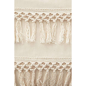 White Duvet Cover Fringed Cotton Tassel Boho Quilt Cover (96inL*104inW)