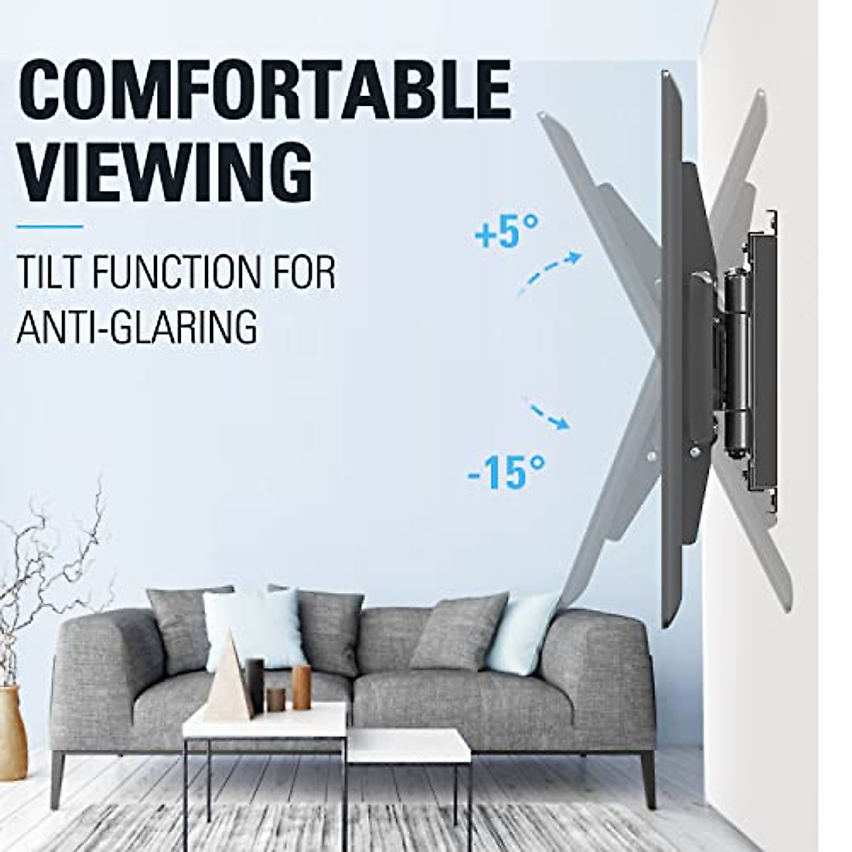 Mounting Dream TV Wall Mount with Sliding Design for Most 42-86" TV, Full Motion TV Mount with Swivel Articulating Dual Arms, Easy for TV Centering, Max VESA 600x400mm, 132 lbs, MD2198