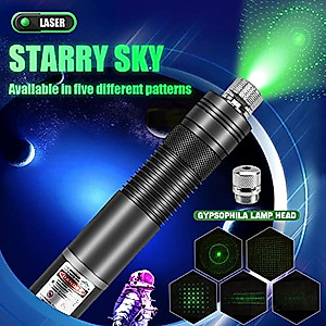 FUOOX Green Laser Pointer High Power Tactical Flashlights, Long Range 20000 Feet Powerful Flashlight with Laser Pointer, USB Rechargeable Laser Pointer for Presentations