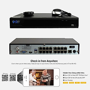 GW Security 16 Channel 4K NVR 5MP H.265 IP Surveillance Security Camera System with 16-Piece Super HD 1920P Weatherproof Microphone PoE Security Dome Cameras, AI Human Detection