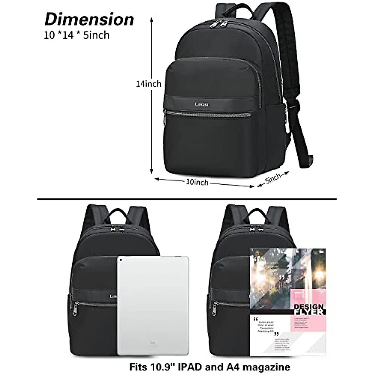 BRINCH Mini Backpack Purse for Women, Fashion Small Backpack with Multi-pocket Water Resistant Travel Backpack Casual Daily Daypack for Ladies Teen Girls