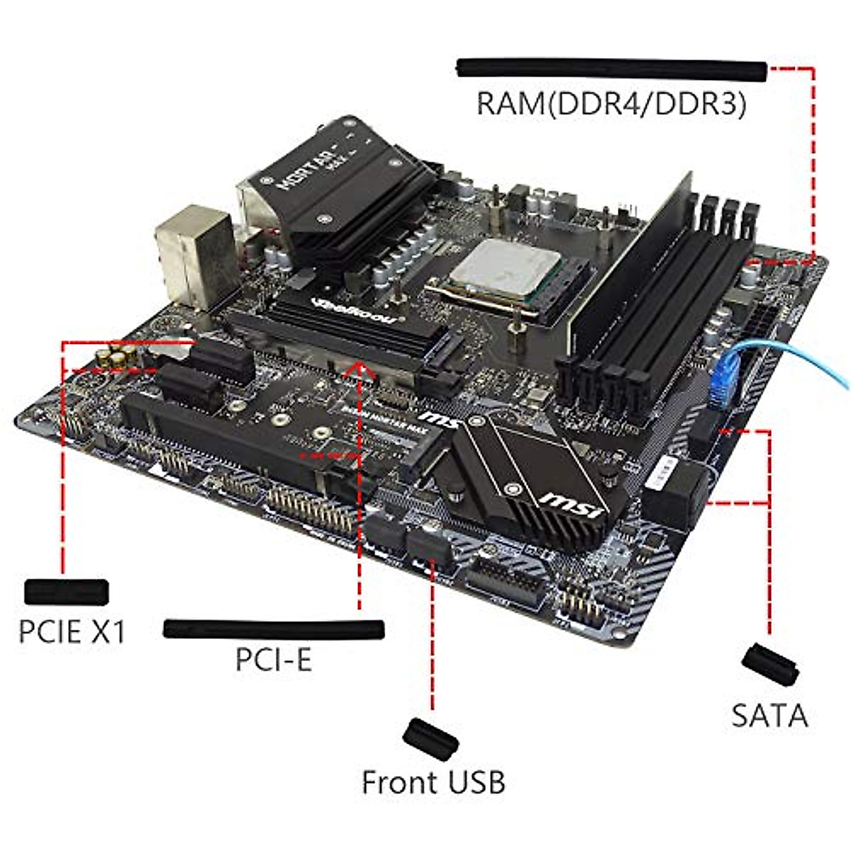 Anti Dust Plug,HFEIX Silicone Cap Computer Port Cover PC Interface Stopper Socket Protecor Kit Black (Black 61)