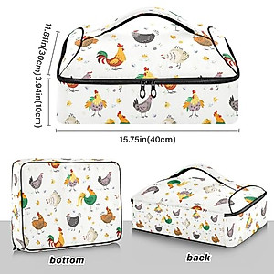 Kcldeci Insulated Thermal Food Carrier Insulated Casserole Carrier for Hot or Cold Food,Chicken Spring Insulated Tote Bag for Potluck Cookouts Parties Picnic,Lasagna Lugger