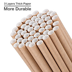 Webake Smoothie Straws 0.4 Inch Wide Paper Straws, Bulk 100 Pack Brown Kraft Jumbo Drinking Straws, Great for Smoothies, Bubble Tea, Shake