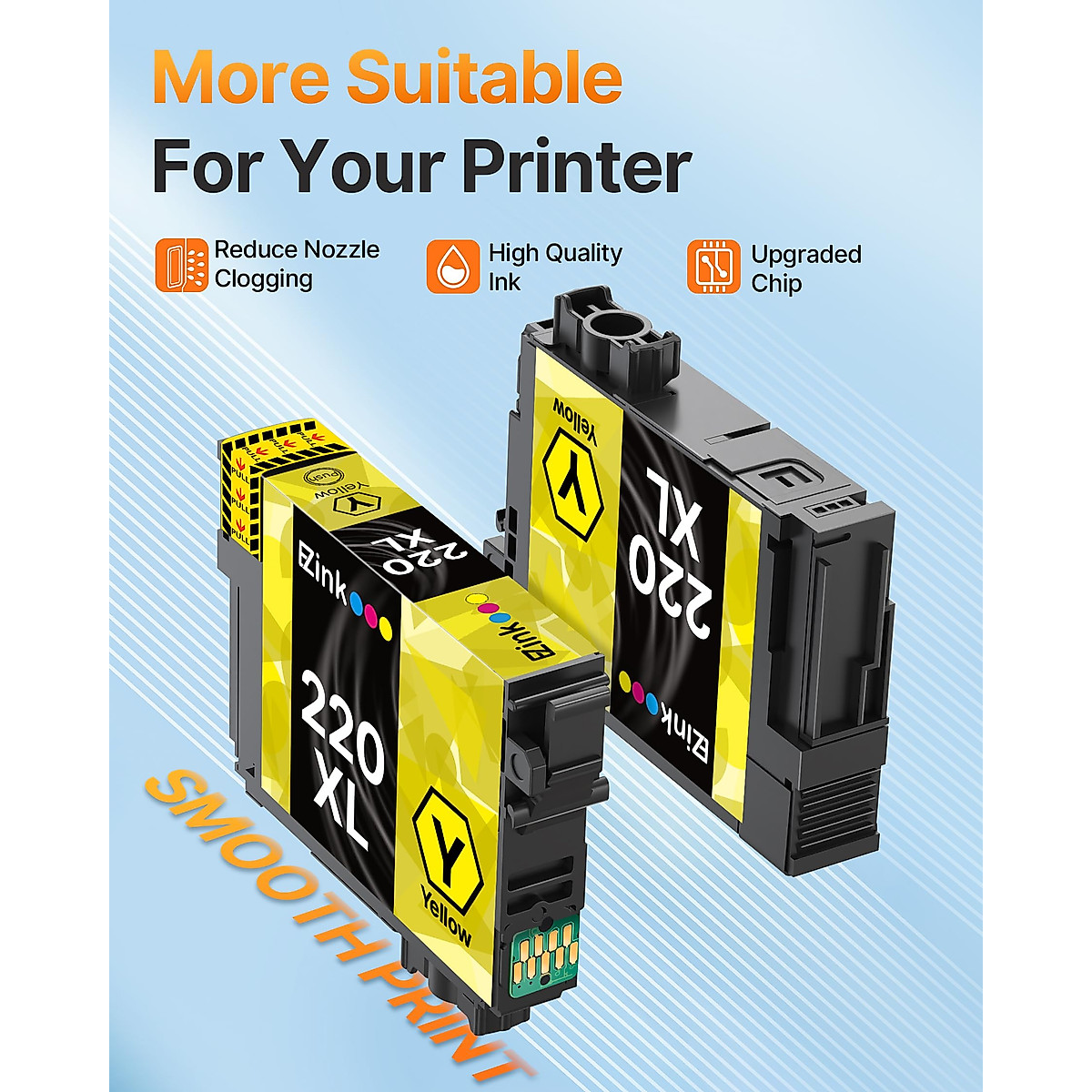 E-Z Ink (TM Remanufactured Ink Cartridge Replacement for Epson 220 XL 220XL T220XL to use with WF-2760 WF-2750 WF-2630 WF-2650 WF-2660 XP-320 XP-420 XP-424 (2 Cyan, 2 Magenta, 2 Yellow, 6 Pack)