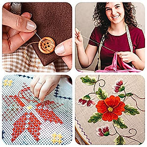 LED Needle Threader Sewing Tools Lighted Plastic Wire Loop DIY Needle Threader Hand Machine Sewing Tool for Sewing Crafting (2 Pieces)