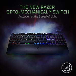 Razer Huntsman Elite Opto-Mechanical Switch Wired Mechanical Gaming Keyboard: Multi-Functional Digital Dial, Multi-Functional Digital Dials, RGB Lighting USB Computer Keyboards for PC Gaming (Renewed)