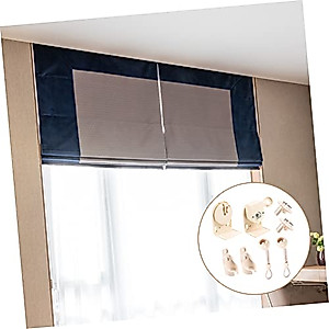 DECHOUS 4 Sets Bracket Mounting Sun Shades Ring Bungee Cap Shower Holder Twin Crank of Cordless Over Windproof Kit Exterior End Curtain Bunk Headrail Bottom Shutter Blinds Rod Bed