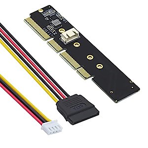 NFHK NGFF M.2 M-Key NVME AHCI SSD to PCI-E 3.0 16X 8X 4X Power Adapter Low Profile Height 3cm for 110mm 80mm SSD 1U Server
