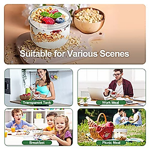 20oz Overnight Oats Containers with Lids,Oatmeal Container To Go with Lids and Spoon Leak-proof Overnight Oats Jars for Breakfast On The Go Cups (White)