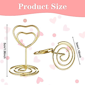 Gjinxi 20PCS Table Number Holders, Place Card Holders, Mini Table Card Holders Photo Holders for Tables, Picture Holder for Tables, Cards Stand with Heart Shaped Clip for Wedding, Photos, Memo Notes