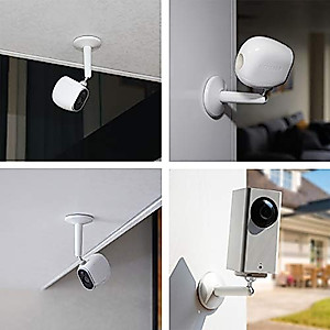 [3 Pack] KIWISMART Wall Mount Compatible with Ring Stick up Cam Wired/Battery and Ring Indoor Cam HD Securit Camera Metal Mount with 360 Degree Adjusable Mount (White)