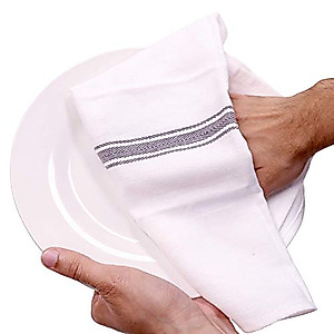 Arkwright Herringbone Kitchen Tea Towels - (Pack of 24) 100 Percent Cotton Dishcloth, Absorbent, Quick Dry Dish Drying Towel, 15 x 25 in, Grey