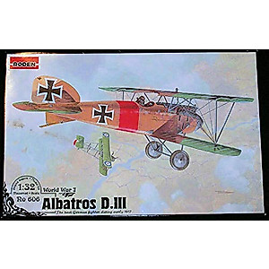Albatros D.III German Fighter Aircraft 1/32 Scale Plastic Model Kit Roden 606