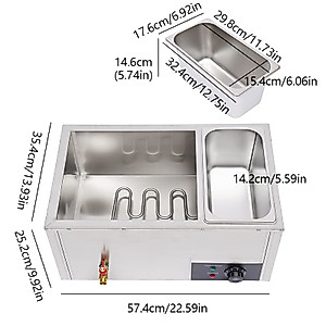 3 Pan Commercial Food Warmer Electric Food Steamer Countertop Adjustable Buffet Server Food Warming Tray Stainless Steel Chafing Dishes Table Steamer Soup Station 850W 110V (3-Pan)