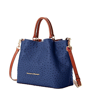 Dooney & Bourke Handbag, Ostrich Large Barlow Satchel - Navy