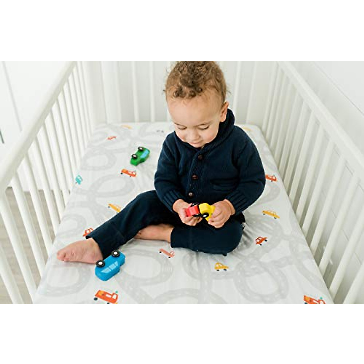 100% Cotton Fitted Crib Sheet - Premium Baby Bedding - Soft, Breathable & Durable - Cars Print
