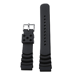 Silicone Watch Strap For Men Diver Watches Quick Release Rubber band Black 20mm, (rubber20)