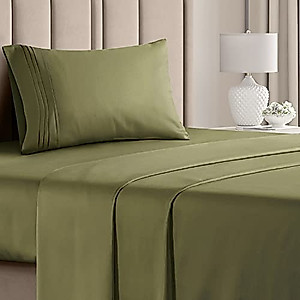 400 Thread Count Cotton - Twin Size Sheet Set - 100% Cotton Sheets - 400-Thread-Count - Sateen Cotton - Deep Pocket Cotton Bed Sheets - Silky & Soft Cotton - Hotel Quality Cotton Sheet for Twin Beds