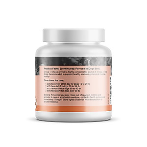 Nutriline Labs Omega 3 Fatty Acid Soft Chews for Dogs - Fish Oil Supplements with EPA, DHA & Vitamin E - Supports Immunity, Brain & Heart Wellness - Made in The USA - Yummy Beef Flavor - 90 Count