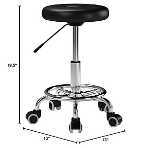 Performance Tool W85027 Adjustable (19 - 24 Inch) Pneumatic Rolling Bar Stool, 250 Lbs Capacity