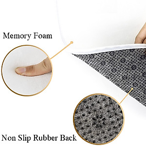 LB Pink Floral Bathroom Rug Green Leaf Red Strawberry Cute Bird Bath Mat White Aesthetic Wildflower Doormat Non Slip Memory Foam Super Absorbent Floor Mats,24x16 Inch